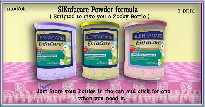 Second Life Marketplace - Sl Enfacare Baby powder formula ( Blue Can )