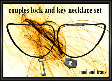 Second Life Marketplace - couples lock and key necklace set