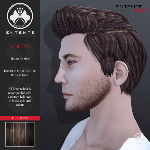 Second Life Marketplace - -Entente- Vincent Hair - Brown