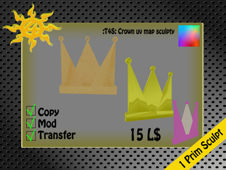 Second Life Marketplace - :T4S: Crown UV map sculpty