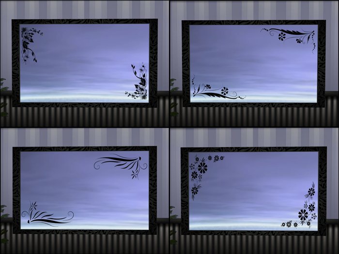 Second Life Marketplace - Pack 4 glass textures "floral" rect (1024x512 ...