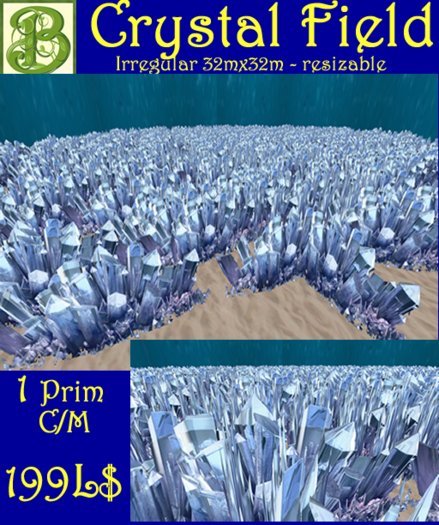 Second Life Marketplace - Crystal Field - 32m x 32m, Irregular Shape- 1 ...