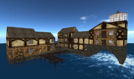 Second Life Marketplace - Old Tudor Docks * Waterwheel & Lighthouse ...