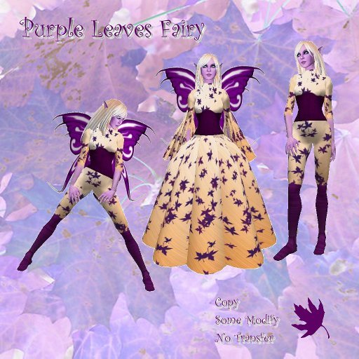 Second Life Marketplace - Purple Leaves Fairy - Fairy Outfit