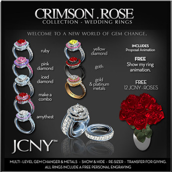 Second Life Marketplace - NEW - JCNY - 'CRIMSON Rose, Engraving Edition ...