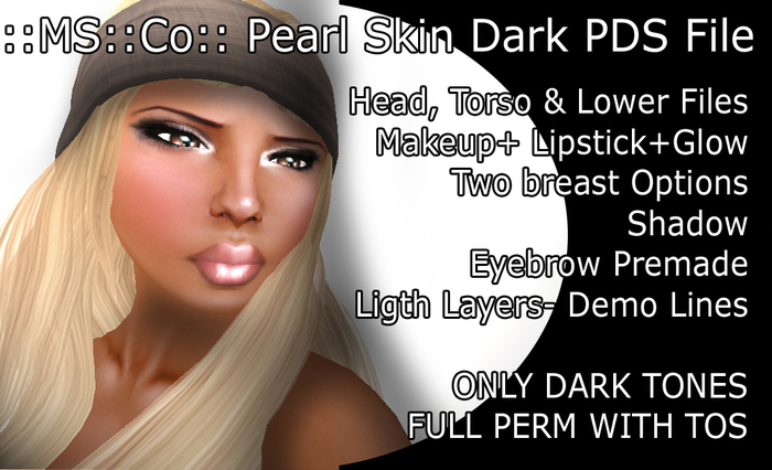 Second Life Marketplace - ::MS::Co::Pearl Dark Template Skin PSD