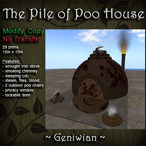 Second Life Marketplace - The Pile of Poo House ~ by Geniwian (Unique ...