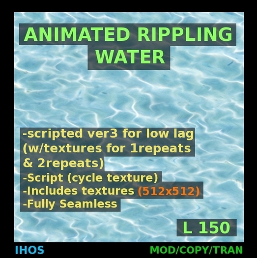 Second Life Marketplace - Seamless Animated Rippling Water 002