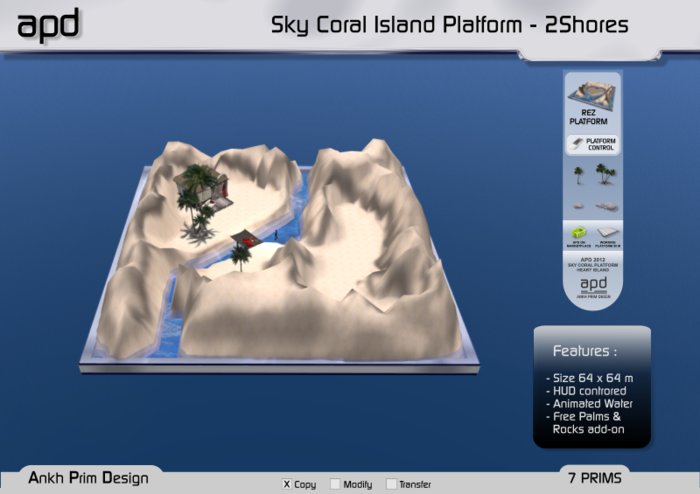 Second Life Marketplace - APD - Sky Coral Beach Island Platform ...