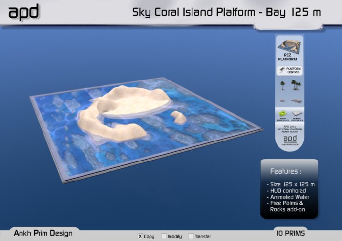 Second Life Marketplace - APD - Sky Coral Beach Island Platform - Bay ...