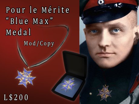 Second Life Marketplace - The Red Baron's Sculpted 'Pour le Mérite', or ...