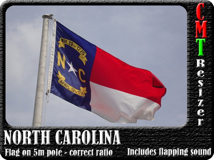 Second Life Marketplace - *TGA* Flag of North Carolina 1885 5m w/sound ...