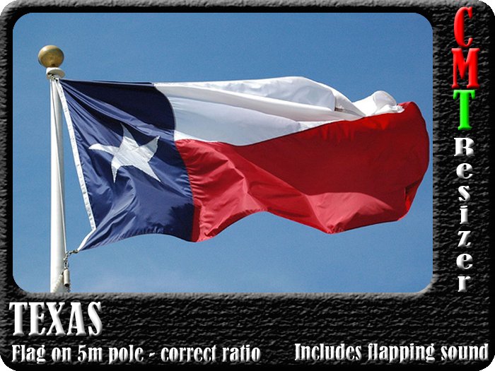 Second Life Marketplace - *TGA* Flag of Texas 1839 5m w/sound & Resizer