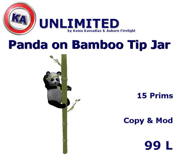 Second Life Marketplace - KA Panda on Bamboo Tip Jar