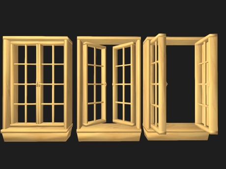 Second Life Marketplace - 1 Prim Casement Sculpted Windows 005 3-pack ...
