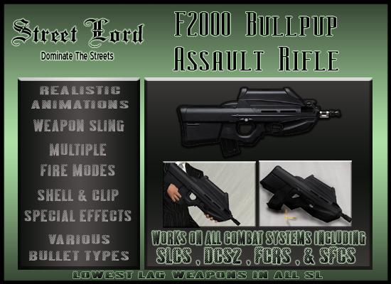 Second Life Marketplace - F2000 Assault Rifle Street Lord Weapon