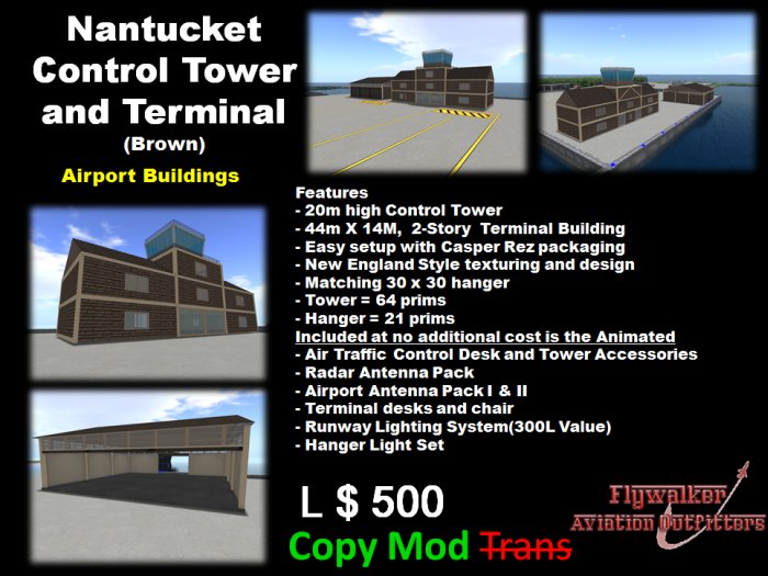 Second Life Marketplace - Nantucket Control Tower (Brown)