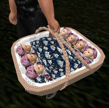 Second Life Marketplace - * Multiples Girls - Googoo Babies Basket Set ...