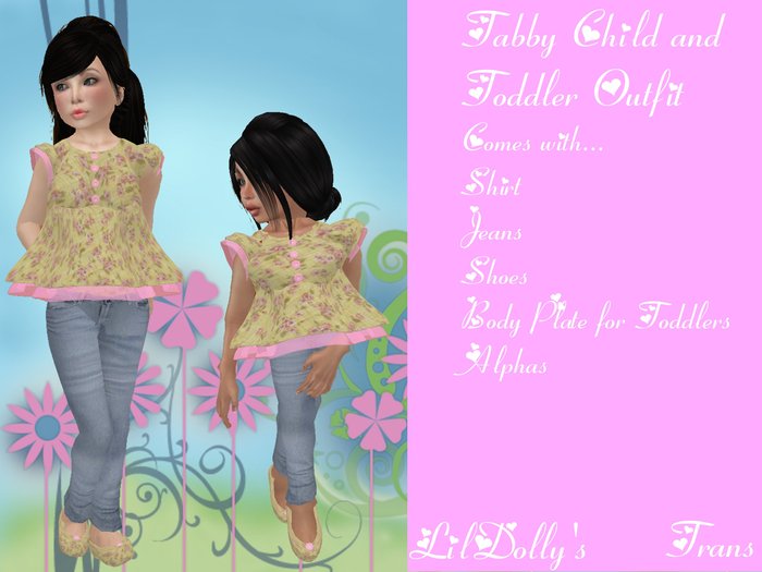 Second Life Marketplace - *LilDolly's* Tabby Child and Toddler Outfit