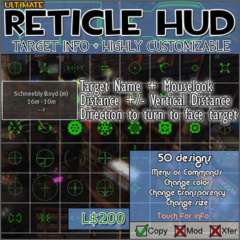 Second Life Marketplace - T3 Ultimate Reticle HUD 2.0 - Combat ...