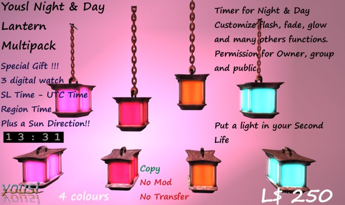 Second Life Marketplace - Yousl Day & Night Lantern Multipack Put a ...