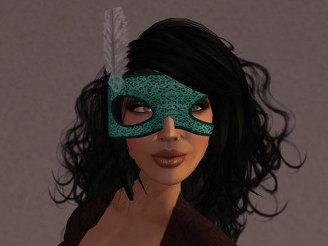 Second Life Marketplace - Feather Green Masquerade Mask