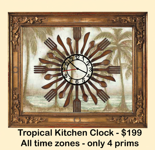 Second Life Marketplace - boxed tropical kitchen clock