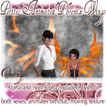 Second Life Marketplace - Animated Phoenix Wings - Orange *FOR PETITES ...