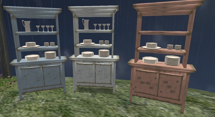 Second Life Marketplace - Languor Shabby Hutch, Texture Change 9 Colors ...