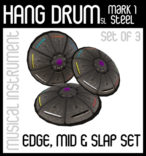 Second Life Marketplace - HANG DRUM 3 PACK - Mark 1 - Steel - EDGE ...
