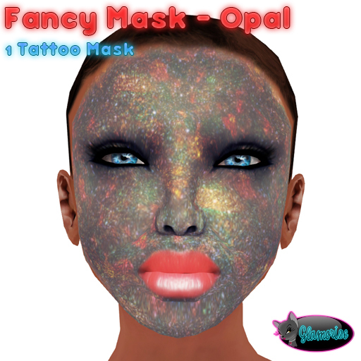 Second Life Marketplace - .:Glamorize:. Fancy Mask - Opal -1 Mask Tattoo