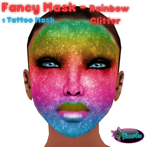 Second Life Marketplace - .:Glamorize:. Fancy Mask - Rainbow Glitter -1 ...