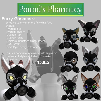 Second Life Marketplace - FURRY GAS MASK SET