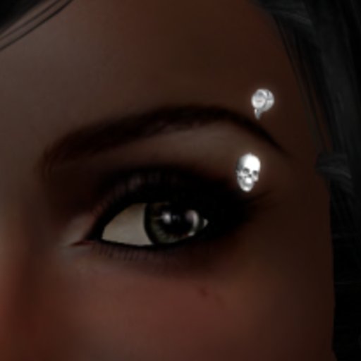 Second Life Marketplace - voodoo skull silver eyebrow piercing