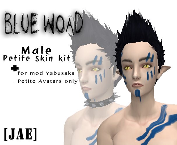 Second Life Marketplace - [JAE] Petite Blue Woad Male Skin Kit
