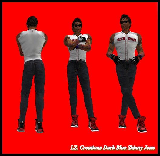 Second Life Marketplace - [LZ] Creations [LZTD] Blue Grunge Skinny Jean [M]