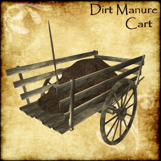 Second Life Marketplace - Dirt Manure Cart Medieval Country Western ...