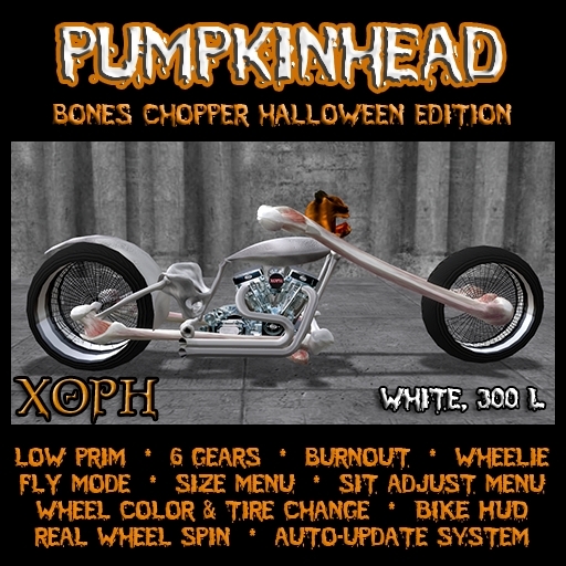 Second Life Marketplace - Halloween Bike "Pumpkinhead" (Bones ...
