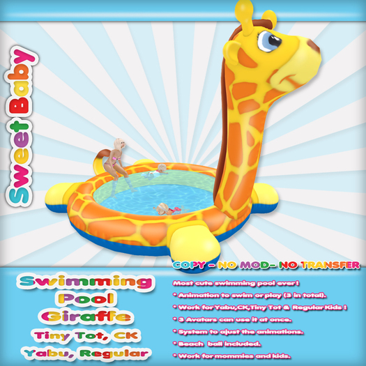 Second Life Marketplace - Sweet Baby - Swimming Pool Giraffe [Yabusaka ...