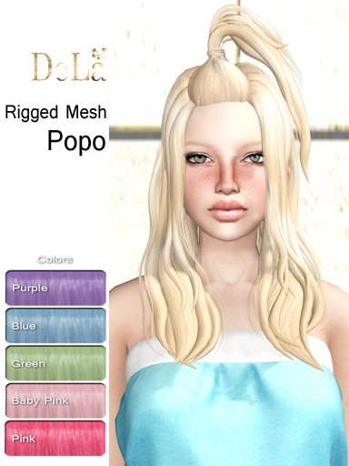 Second Life Marketplace - =DeLa*= Mesh Hair "Popo" Colors