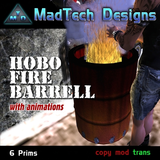 Second Life Marketplace - MTD Hobo Fire Barrel *Boxed*