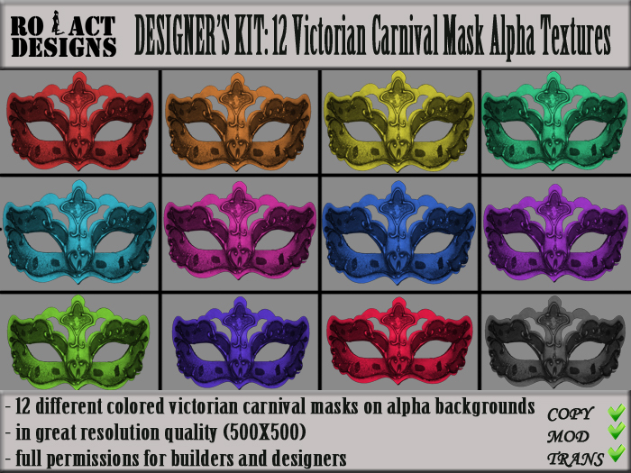 Second Life Marketplace - ..::RO!ACT::..DESIGNS 12 Victorian Carnival ...