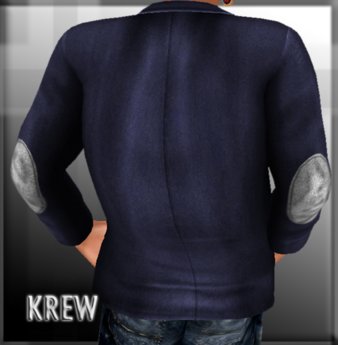 Second Life Marketplace - KREW Navy Blazer With Patches Option MESH