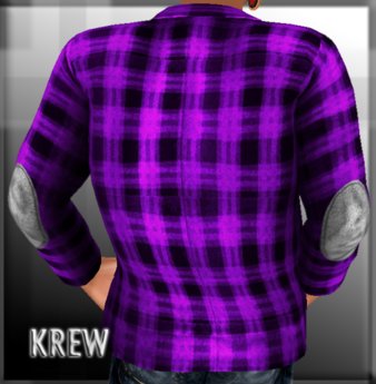 Second Life Marketplace - KREW Purple Plaid Blazer With Patches Option ...