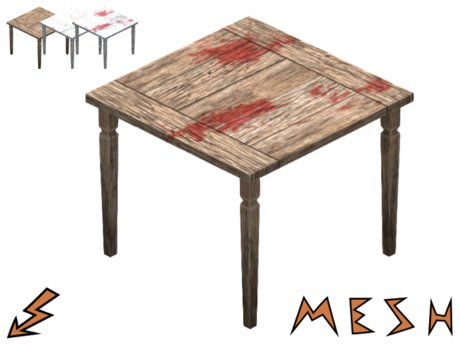 Second Life Marketplace - Simple Rustic Mesh Table (small) - weathered ...