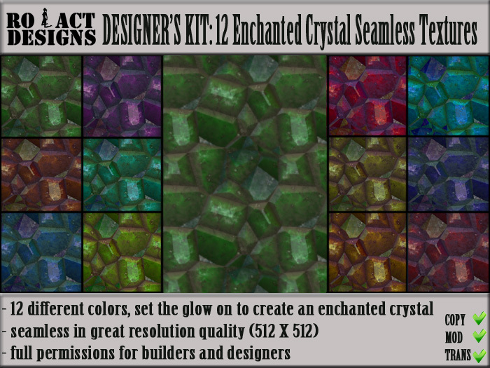 Second Life Marketplace - ..::RO!ACT::..DESIGNS 12 Enchanted Crystal ...
