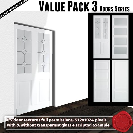 Second Life Marketplace - Value Pack 3 door texture series g3 full ...