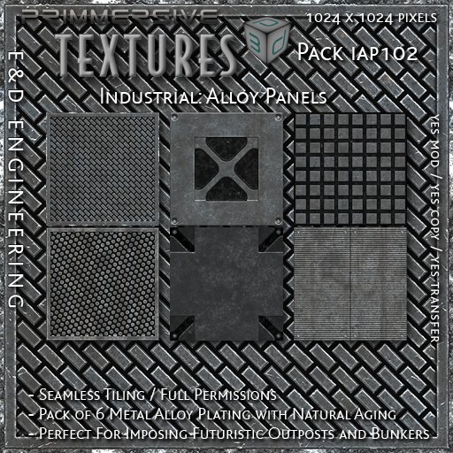 Second Life Marketplace - [IAP102] 1024px 6 Aged Steel Alloy Panel ...