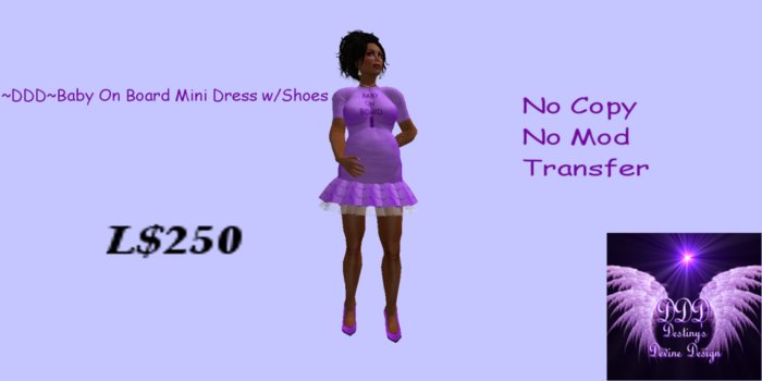 Second Life Marketplace - ~DDD~Baby On Board Maternity Mini Dress w ...