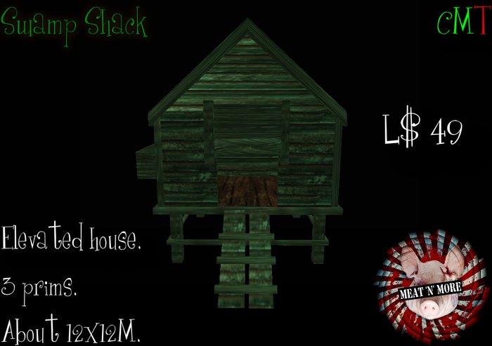Second Life Marketplace - Meat 'N' More - Swamp Shack (BOXED)